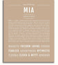Mia Personalized Name Meaning Art Prints – Name Stories