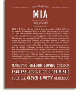 Mia | Name Art Print – Name Stories