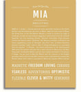 Mia Personalized Name Meaning Art Prints – Name Stories