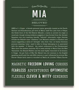 Mia | Name Art Print – Name Stories