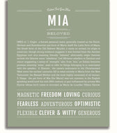 Mia | Name Art Print – Name Stories