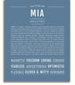 Mia Personalized Name Meaning Art Prints – Name Stories