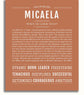Micaela Personalized Name Meaning Art Prints – Name Stories