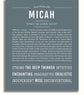 Micah (female) | Name Art Print – Name Stories