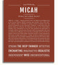 Micah (female) | Name Art Print – Name Stories