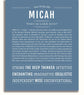 Micah Personalized Name Meaning Art Prints – Name Stories