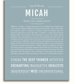 Micah (female) | Name Art Print – Name Stories