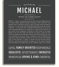 Michael Personalized Name Meaning Art Prints – Name Stories