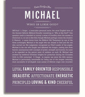 Michael Personalized Name Meaning Art Prints – Name Stories