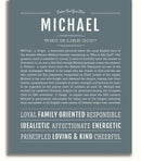 Michael Personalized Name Meaning Art Prints – Name Stories