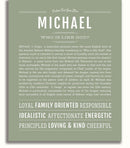 Michael Personalized Name Meaning Art Prints – Name Stories