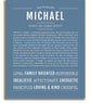 Michael Personalized Name Meaning Art Prints – Name Stories