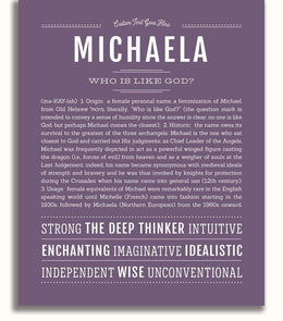 Michaela | Name Art Print – Name Stories