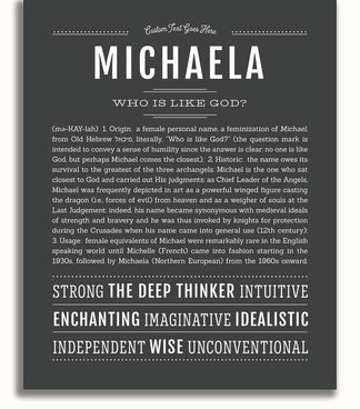 Michaela | Name Art Print – Name Stories