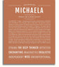 Michaela Personalized Name Meaning Art Prints – Name Stories