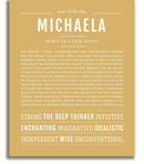 Michaela Personalized Name Meaning Art Prints – Name Stories