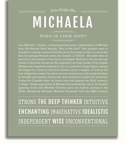 Michaela | Name Art Print – Name Stories