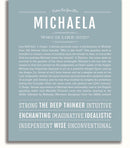 Michaela Personalized Name Meaning Art Prints – Name Stories