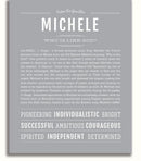 Michele Personalized Name Meaning Art Prints – Name Stories