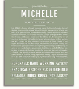 Michelle Personalized Name Meaning Art Prints – Name Stories