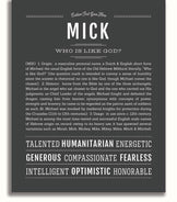 Mick | Name Art Print – Name Stories