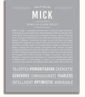 Mick | Name Art Print – Name Stories