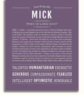Mick | Name Art Print – Name Stories