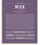 Mick | Name Art Print – Name Stories