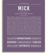 Mick | Name Art Print – Name Stories