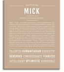 Mick | Name Art Print – Name Stories