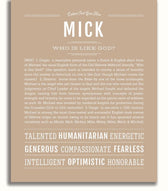 Mick | Name Art Print – Name Stories