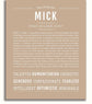 Mick | Name Art Print – Name Stories