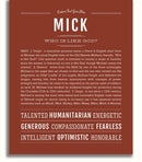 Mick | Name Art Print – Name Stories
