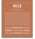 Mick | Name Art Print – Name Stories