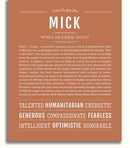 Mick | Name Art Print – Name Stories