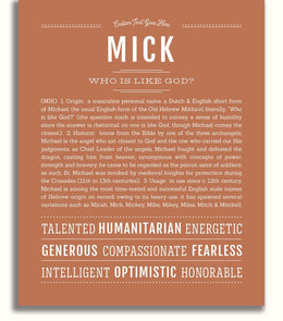 Mick | Name Art Print – Name Stories