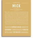 Mick | Name Art Print – Name Stories