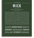 Mick | Name Art Print – Name Stories