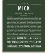 Mick | Name Art Print – Name Stories