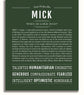 Mick | Name Art Print – Name Stories