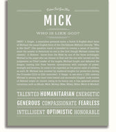 Mick | Name Art Print – Name Stories