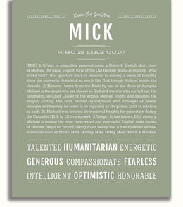 Mick | Name Art Print – Name Stories