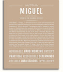 Miguel | Name Art Print – Name Stories