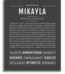 Mikayla | Name Art Print – Name Stories