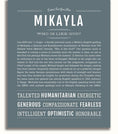 Mikayla Personalized Name Meaning Art Prints – Name Stories