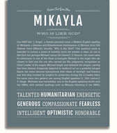 Mikayla | Name Art Print – Name Stories