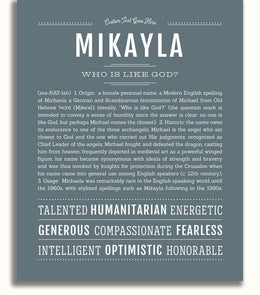 Mikayla | Name Art Print – Name Stories