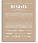 Mikayla | Name Art Print – Name Stories