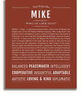 Mike Personalized Name Meaning Art Prints – Name Stories