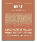 Mike Personalized Name Meaning Art Prints – Name Stories